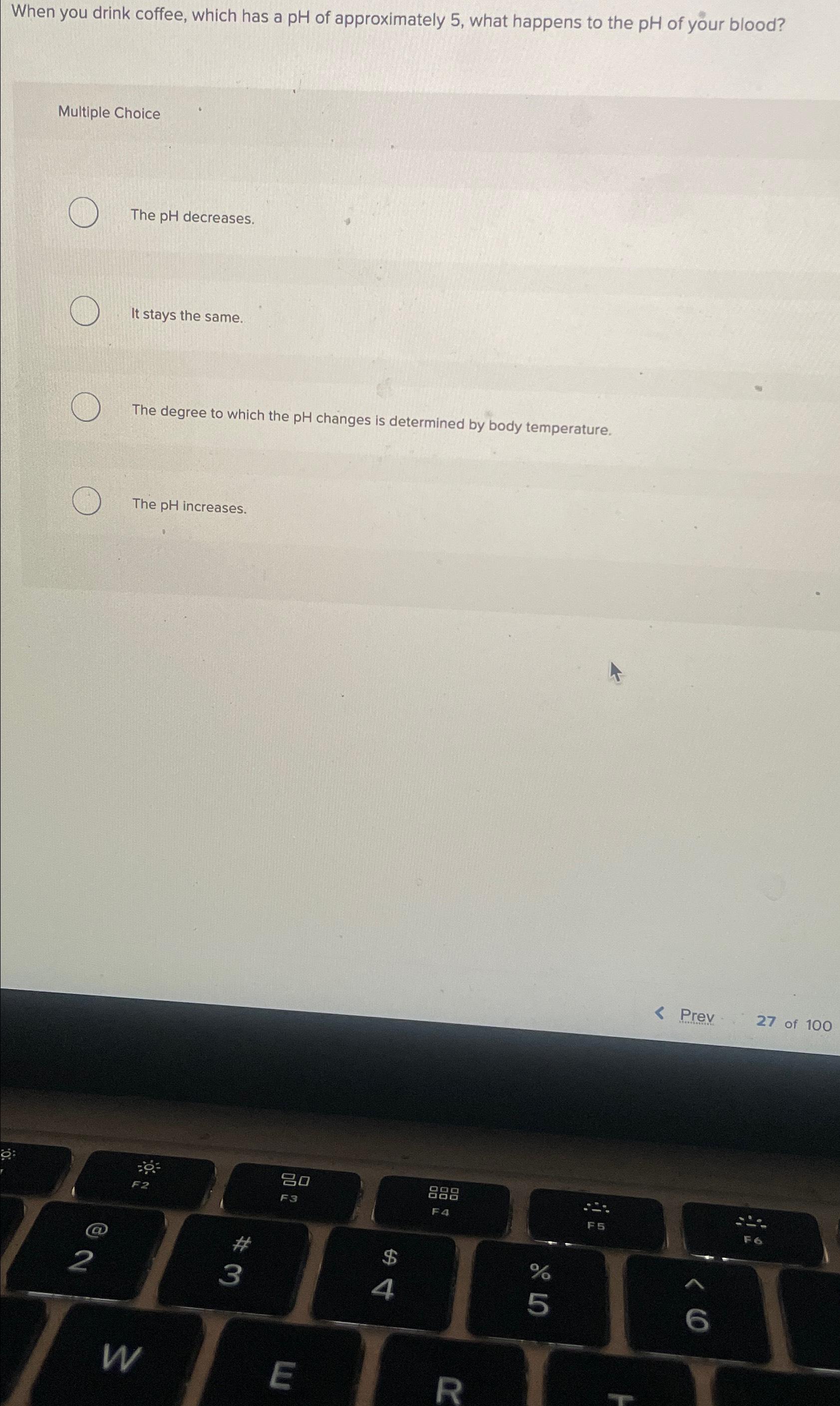 Solved When you drink coffee, which has a pH of | Chegg.com