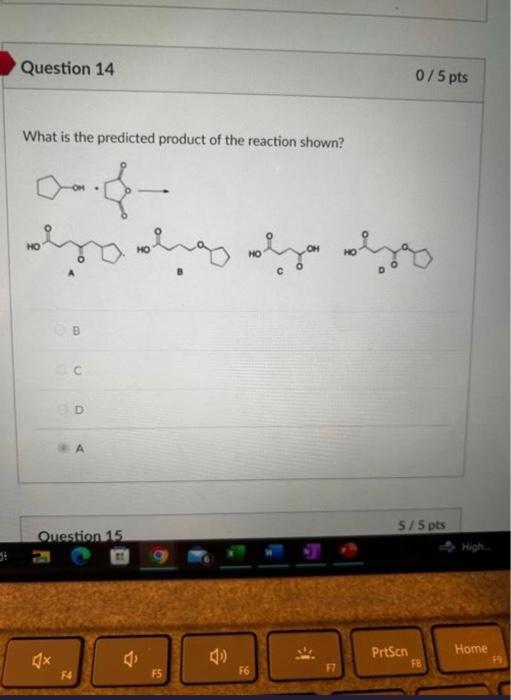 Solved What is the predicted product of the reaction shown? | Chegg.com