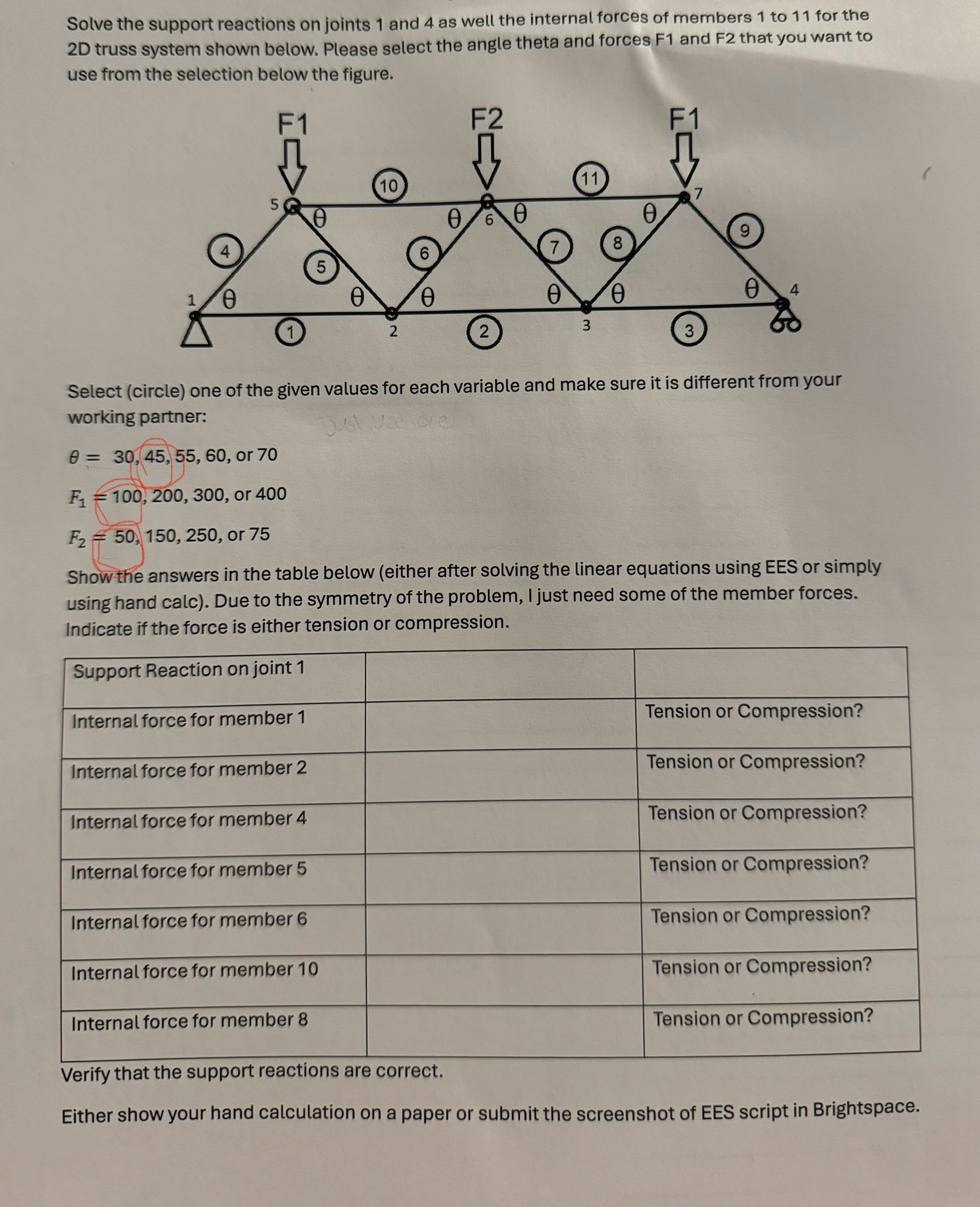 Solved Please solve by hand calculations and show all work. | Chegg.com