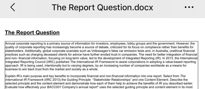 Solved The Report Question.docx The Report Question Annual | Chegg.com