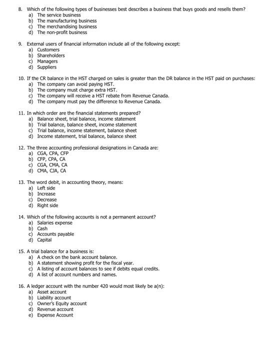 Solved PART 1- MULTIPLE CHOICE Select the best answer for | Chegg.com