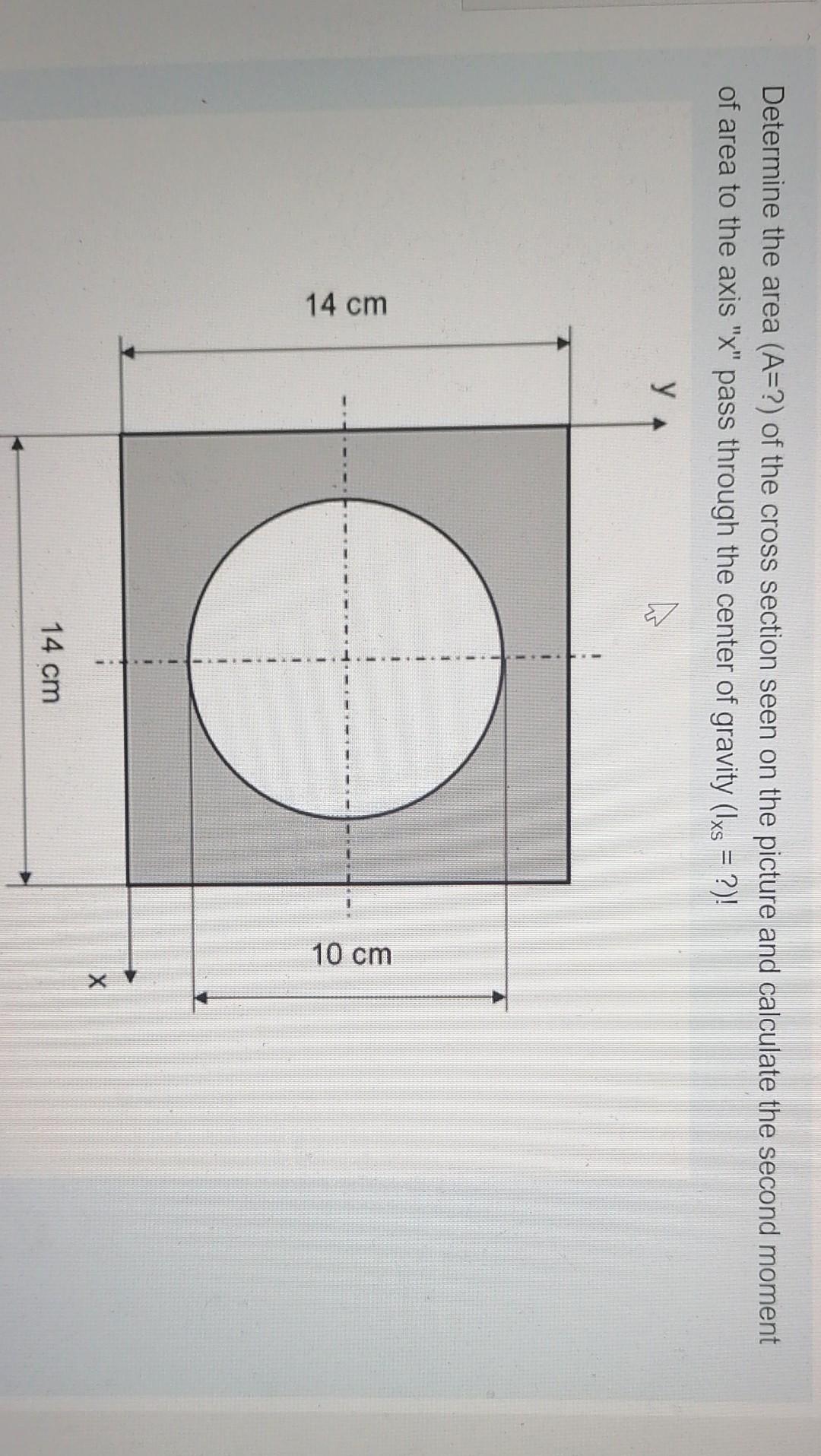 Solved Determine the area (A=?) of the cross section seen on | Chegg.com