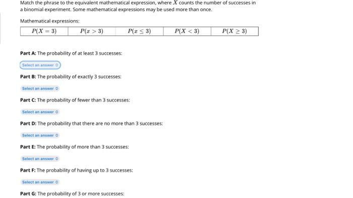 Solved Match the phrase to the equivalent mathematical | Chegg.com