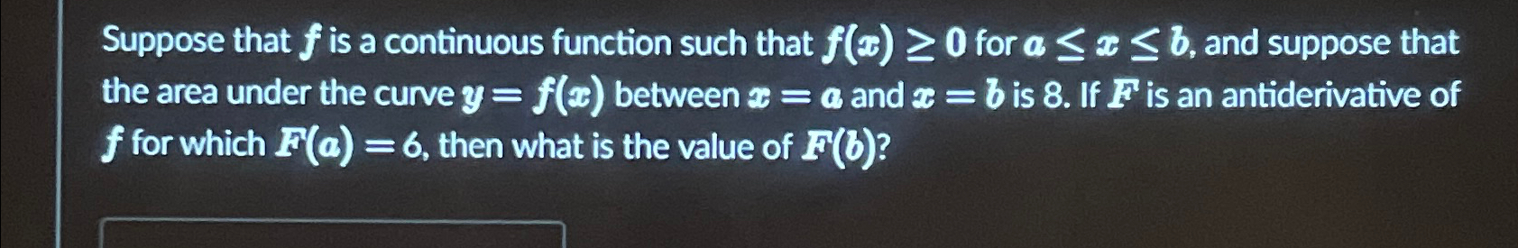 Solved Suppose that f ﻿is a continuous function such that | Chegg.com