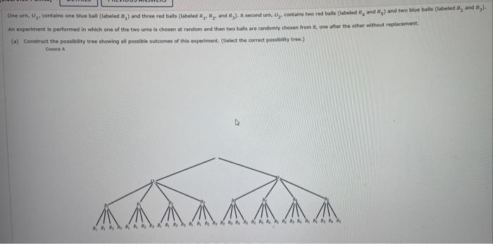 Solved Ore urm, U1, contains one blue ball (labeled ∥1 ) and | Chegg.com