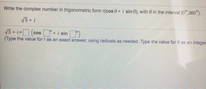 Solved Write the complex number in rectangular form. 3 cis | Chegg.com