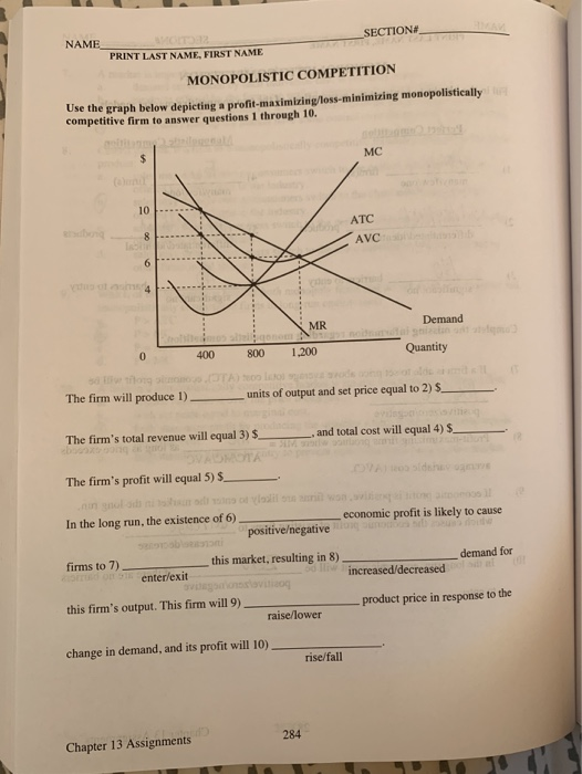 Solved NAME SECTION# PRINT LAST NAME, FIRST NAME | Chegg.com