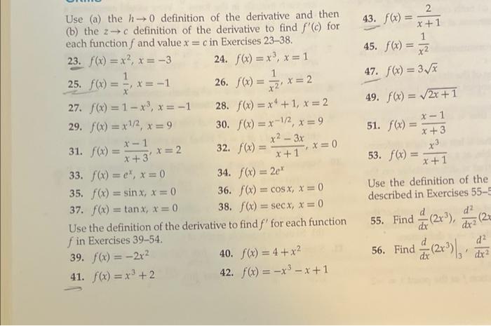 Solved ) = 2x = 2 X Use (a) the ho definition of the | Chegg.com