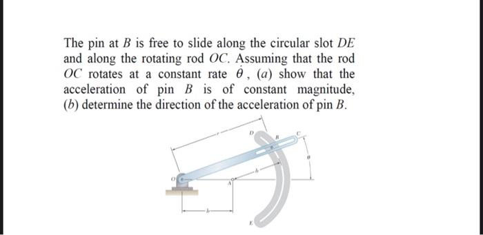 Solved The pin at B is free to slide along the circular slot | Chegg.com