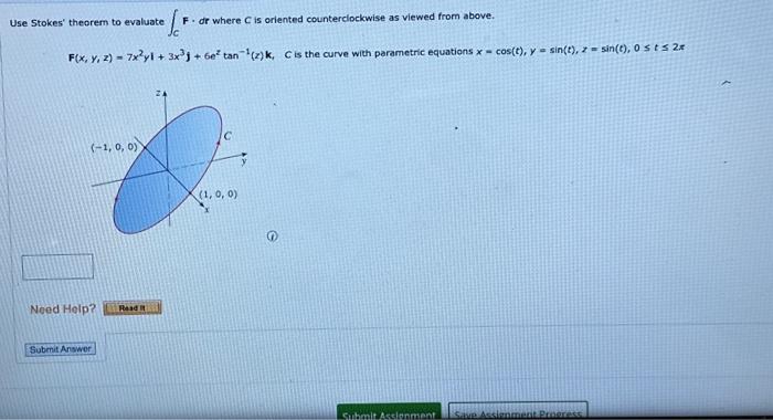 Solved Use Stokes' theorem to evaluate ∫CF. dr where C is | Chegg.com