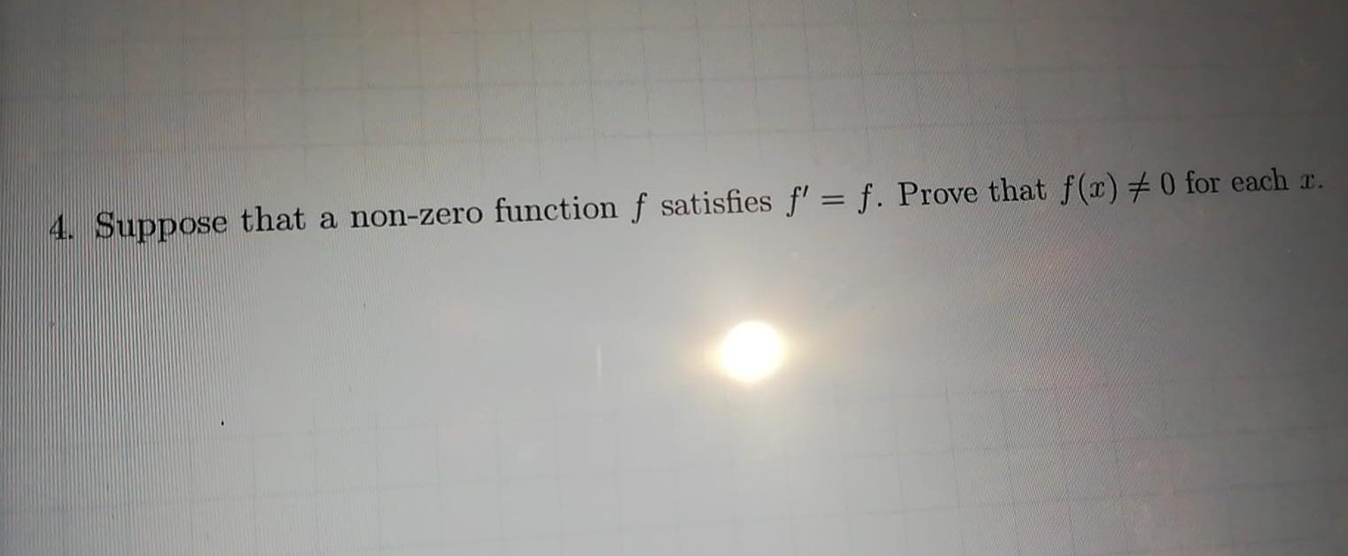 Solved 4. Suppose that a non-zero function f satisfies f' = | Chegg.com