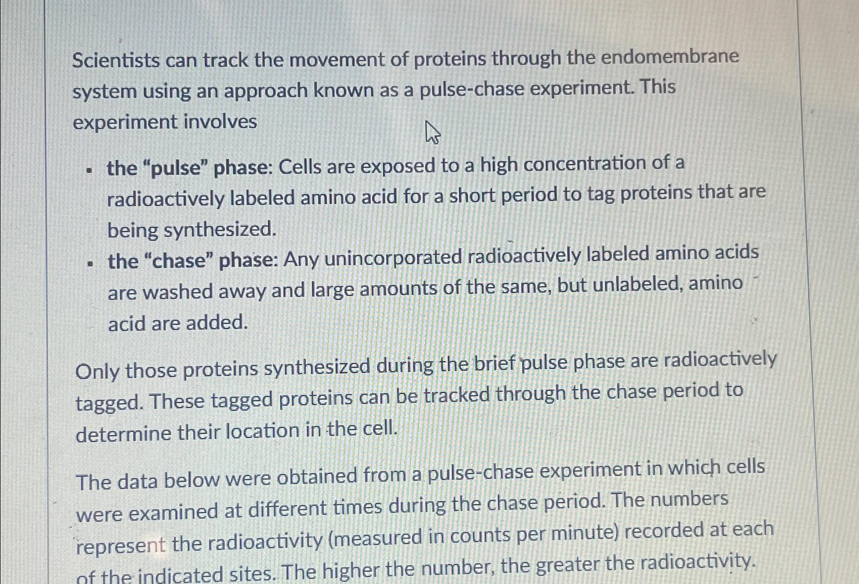 Solved Scientists can track the movement of proteins through | Chegg.com