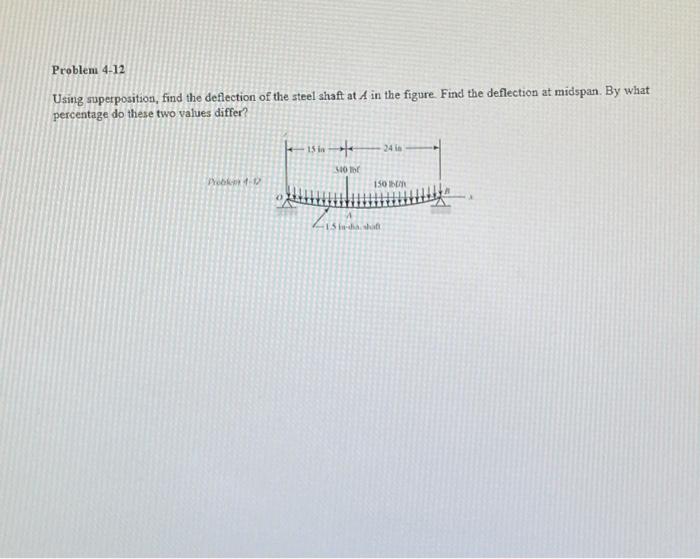 Solved Problem 4-12 Using superposition, find the deflection | Chegg.com