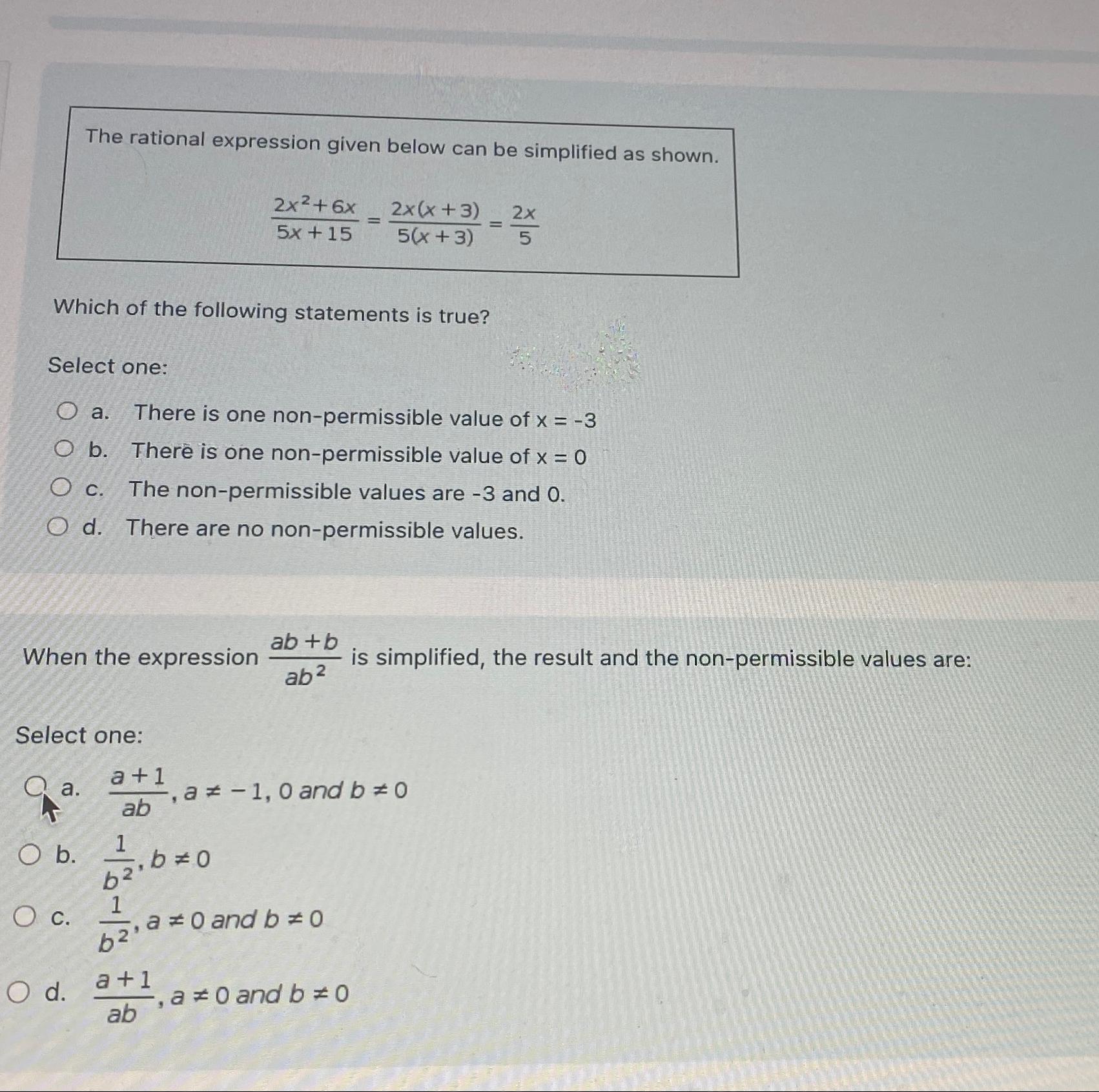 Solved The rational expression given below can be simplified | Chegg.com