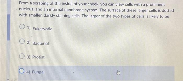 Solved From a scraping of the inside of your cheek, you can | Chegg.com