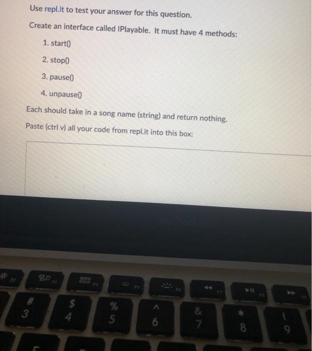 Solved Use repl.it to test your answer for this question. | Chegg.com