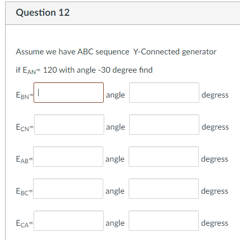 Solved Question 12Assume we have ABC sequence Y-Connected | Chegg.com