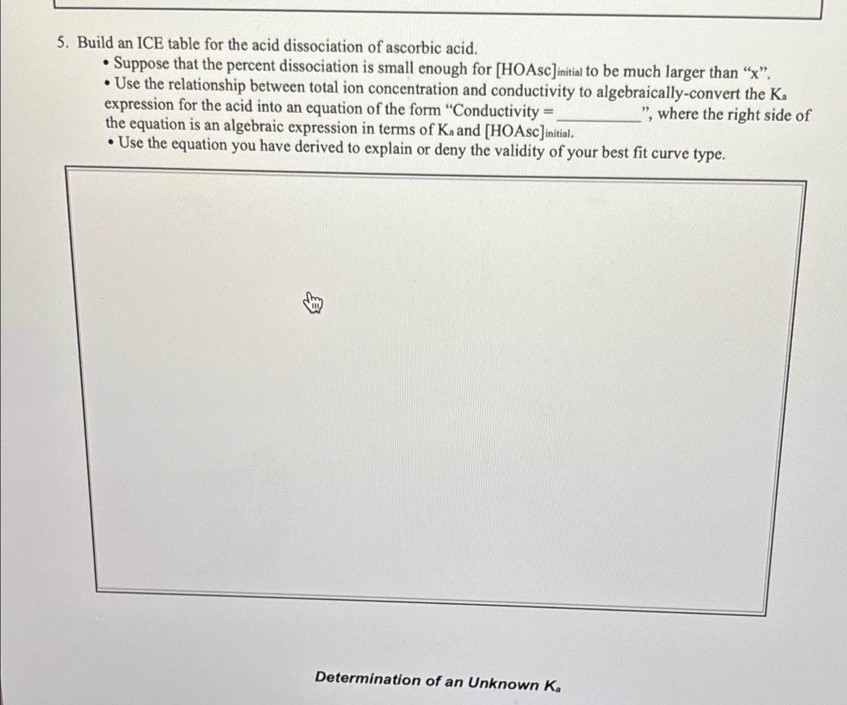 Solved Build an ICE table for the acid dissociation of | Chegg.com
