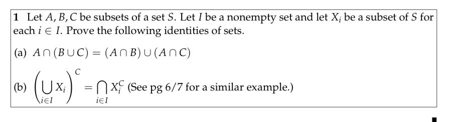 Solved 1 ﻿Let A,B,C ﻿be subsets of a set S. ﻿Let I be a | Chegg.com