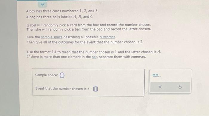 Solved A box has three cards numbered 1,2 , and 3 . A bag | Chegg.com