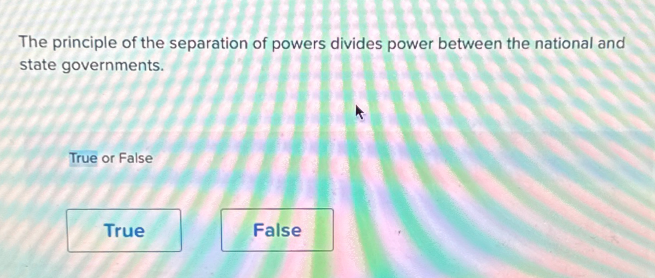 Solved The principle of the separation of powers divides | Chegg.com