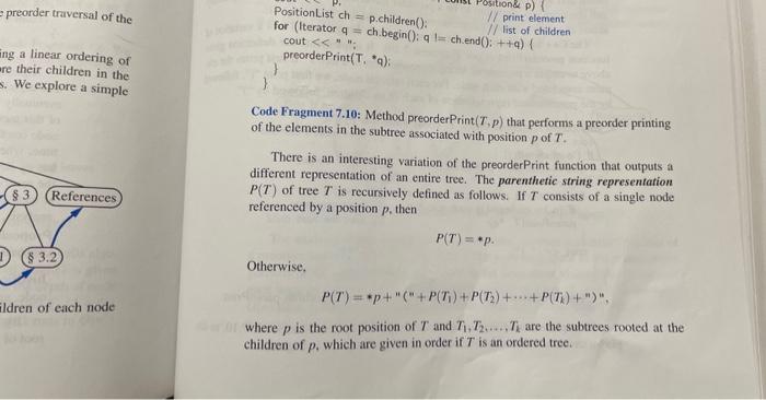 Solved Let T be the tree of figure 7.3Give the output of | Chegg.com