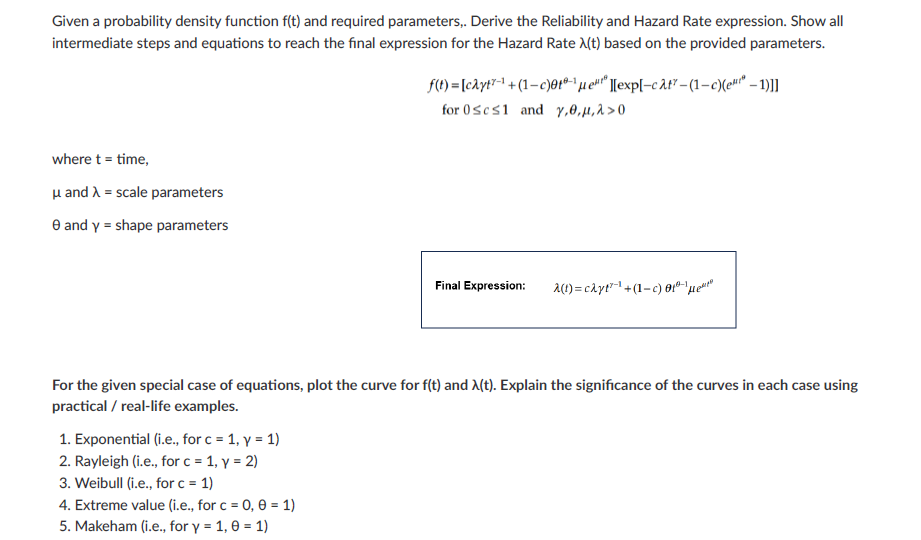 Solved Given a probability density function f(t) ﻿and | Chegg.com