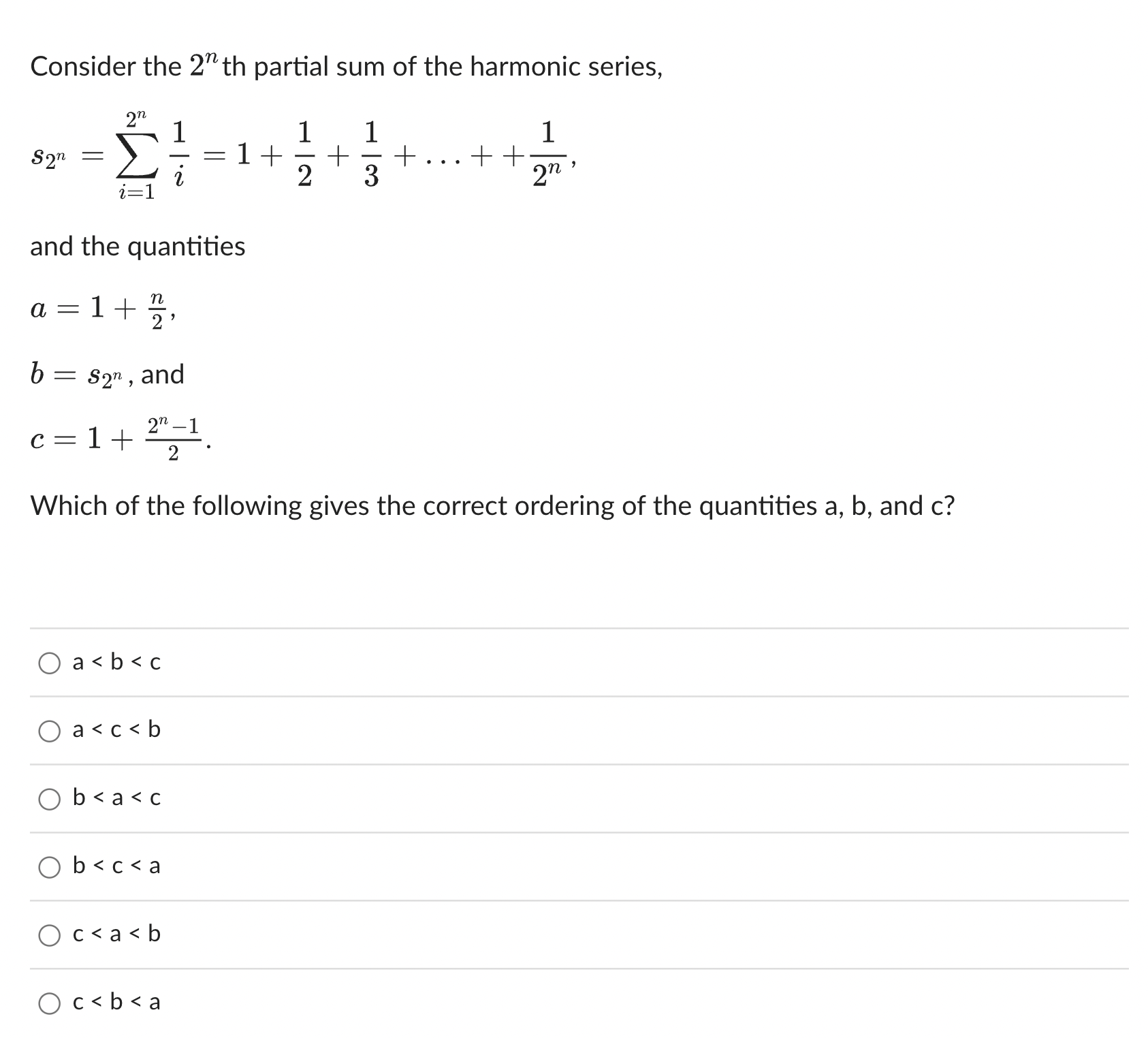 Solved Consider the 2n ﻿th partial sum of the harmonic | Chegg.com