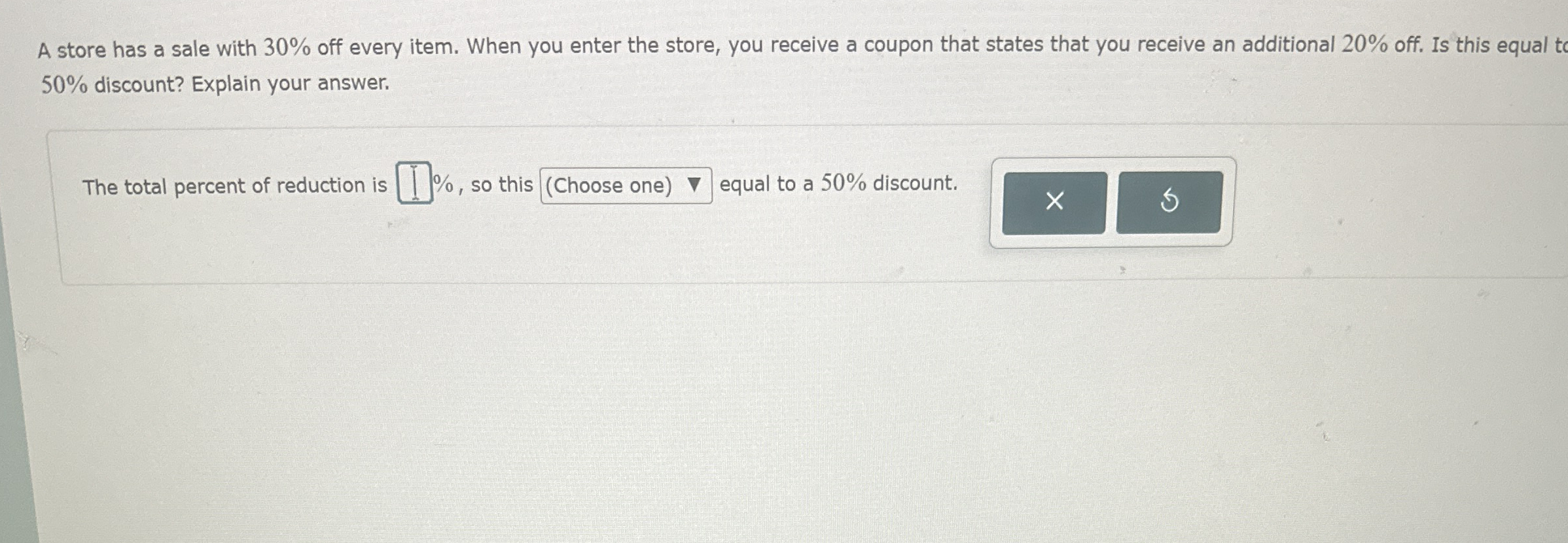 Solved A store has a sale with 30% ﻿off every item. When you | Chegg.com