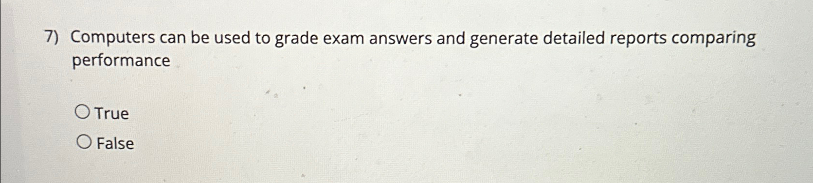 Solved Computers can be used to grade exam answers and | Chegg.com