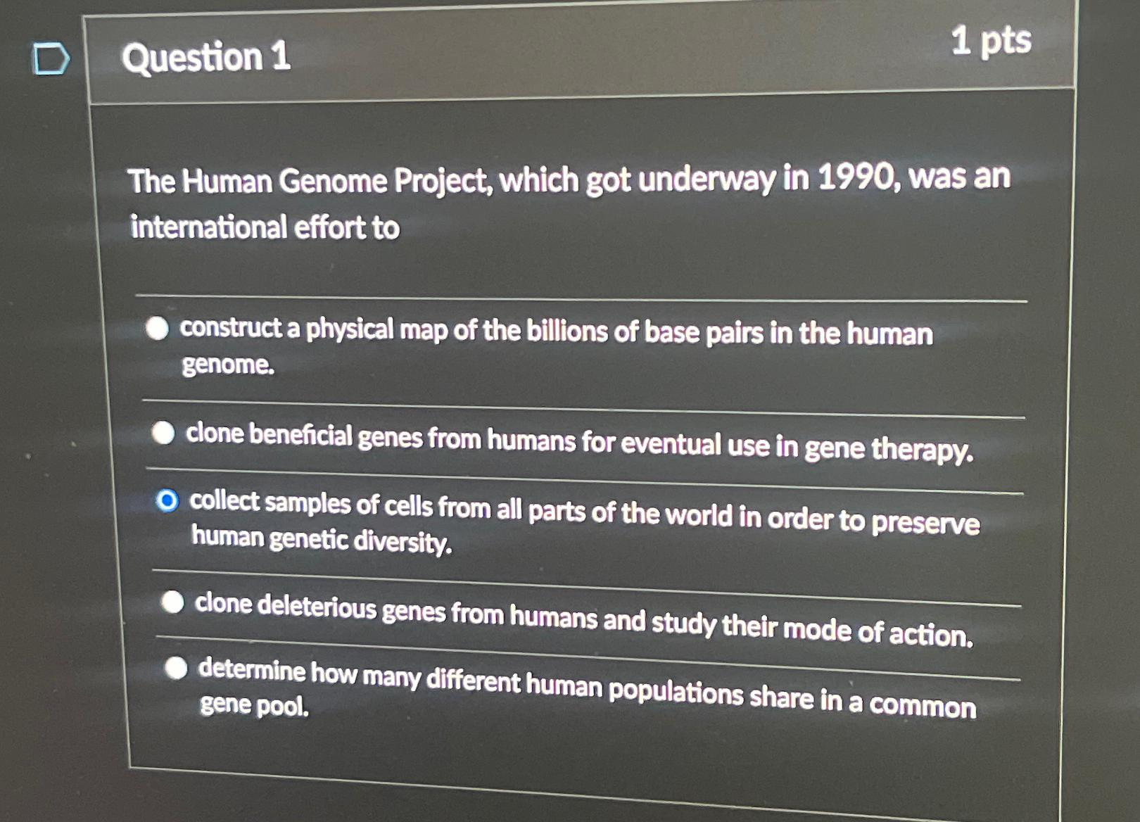 Solved Question 11 ﻿ptsThe Human Genome Project, which got | Chegg.com