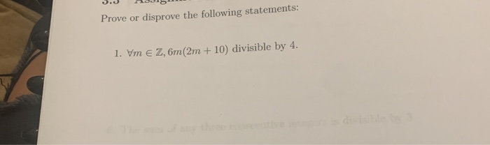 Solved J. SJ15 Prove or disprove the following statements: | Chegg.com