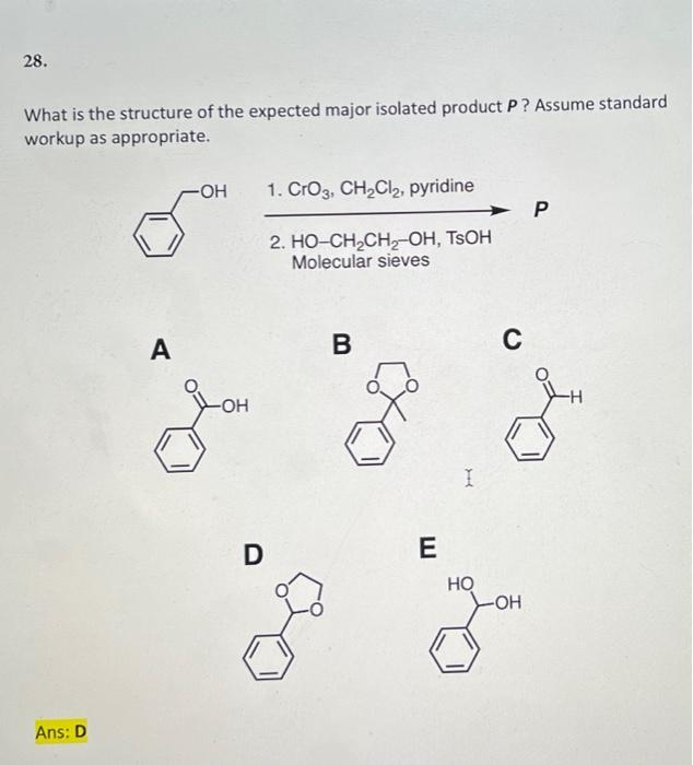 Solved 28. What is the structure of the expected major | Chegg.com