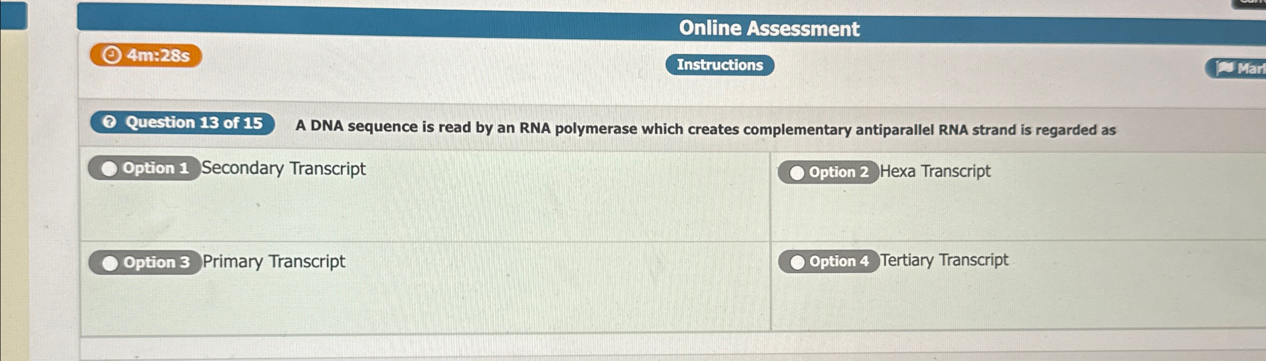 Solved Online AssessmentA DNA sequence is read by an RNA | Chegg.com