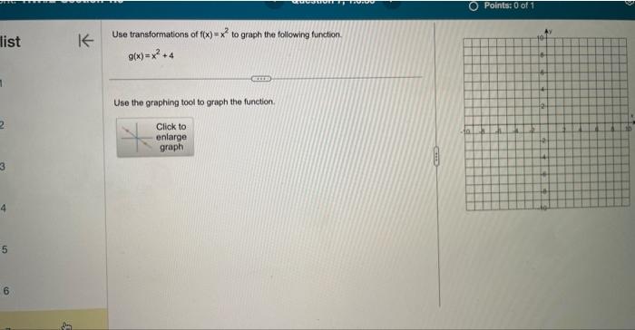 Solved Use transformations of f(x)=x2 to graph the following | Chegg.com