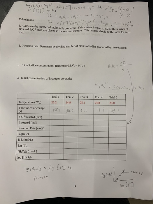 Solved Experiment 3 KINETICS: DETERMINATION OF A RATE LAW | Chegg.com