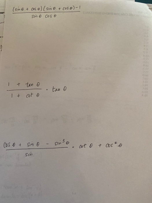 Solved (sine + cos e) (sine + coso)-1 sine cose + tan e - It | Chegg.com