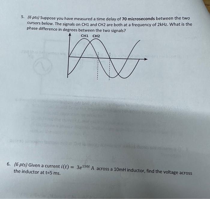 Solved 5. (6pts) Suppose you have measured a time delay of | Chegg.com