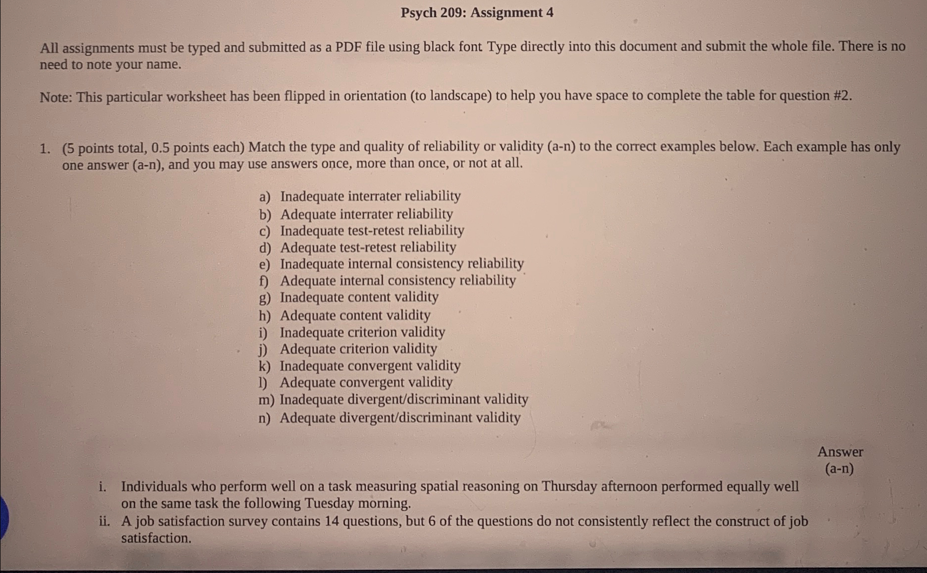 Solved Psych 209: Assignment 4All assignments must be typed | Chegg.com