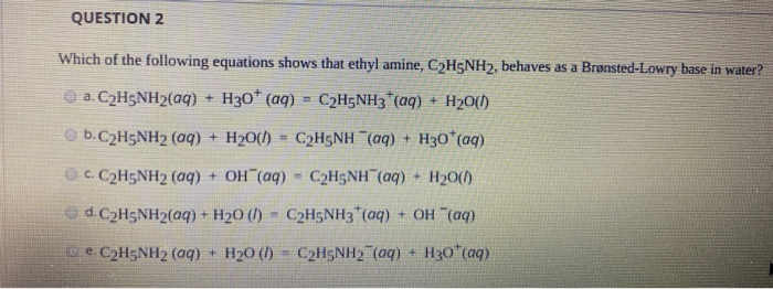 Solved QUESTION 2 Which of the following equations shows | Chegg.com
