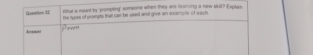 Solved Question 32AnswerWhat is meant by 'prompting' someone | Chegg.com