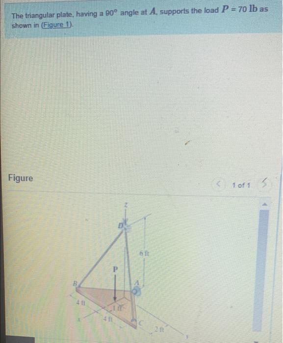 Solved as The triangular plate, having a 90° angle at A | Chegg.com