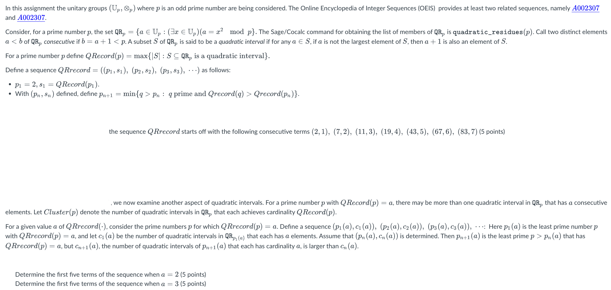 Solved The sequence Q ﻿Rrecord starts off with the following | Chegg.com