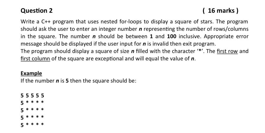 Solved Question 2( 16 ﻿marks )Write a C++ ﻿program that uses | Chegg.com