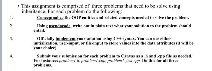 Solved - This assignment is comprised of three problems that | Chegg.com