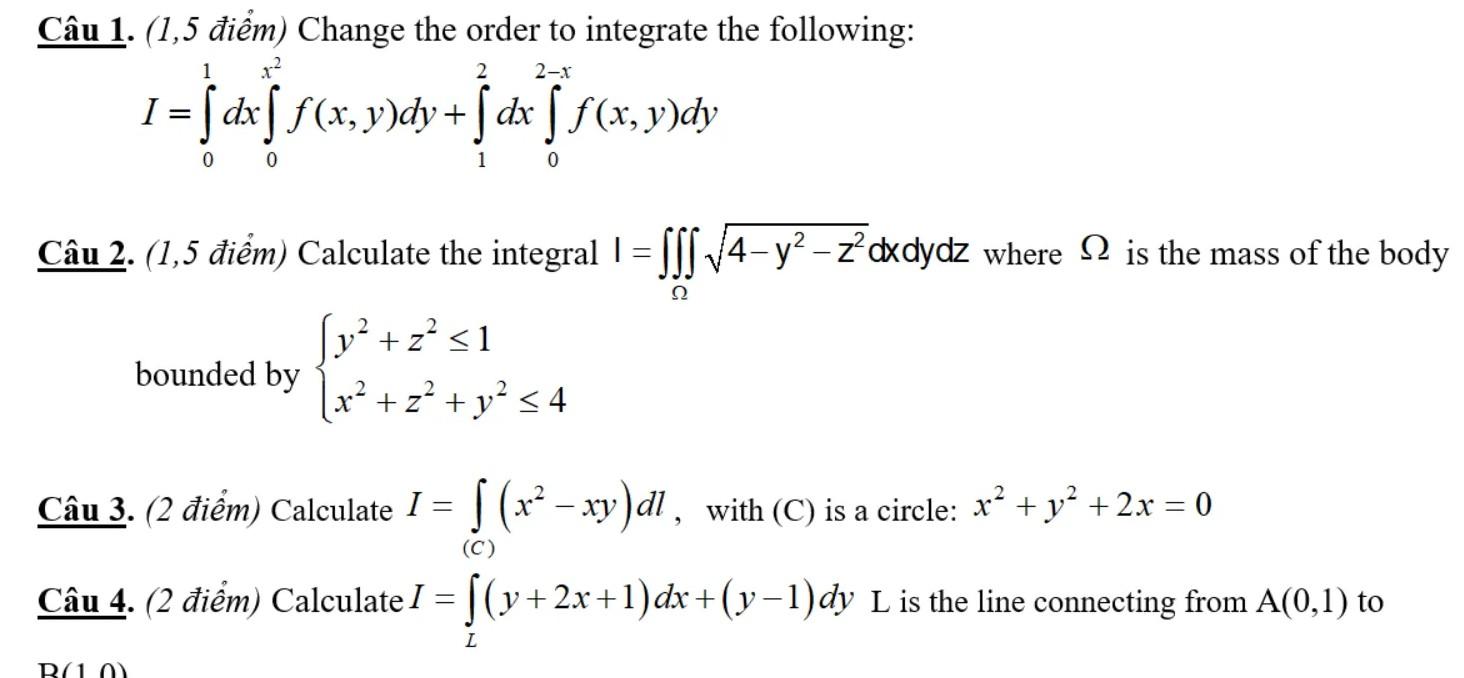 Solved Câu 5. (3 điểm) Solve the following differential | Chegg.com