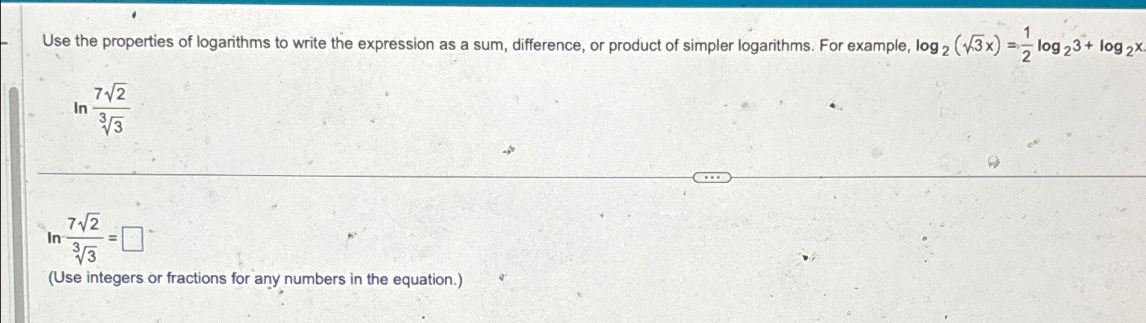 Solved Use the properties of logarithms to write the | Chegg.com