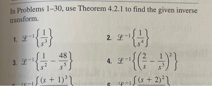 Solved In Problems 1-30, use Theorem 4.2.1 to find the given | Chegg.com