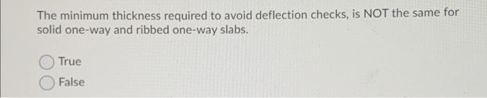 Solved The minimum thickness required to avoid deflection | Chegg.com