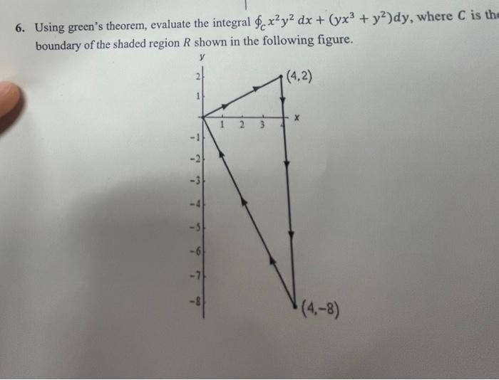 Solved 6. Using green's theorem, evaluate the integral | Chegg.com